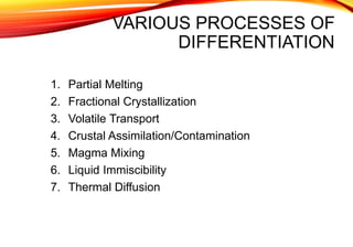Magmatic Differentiation & Implication to rock formation.pptx