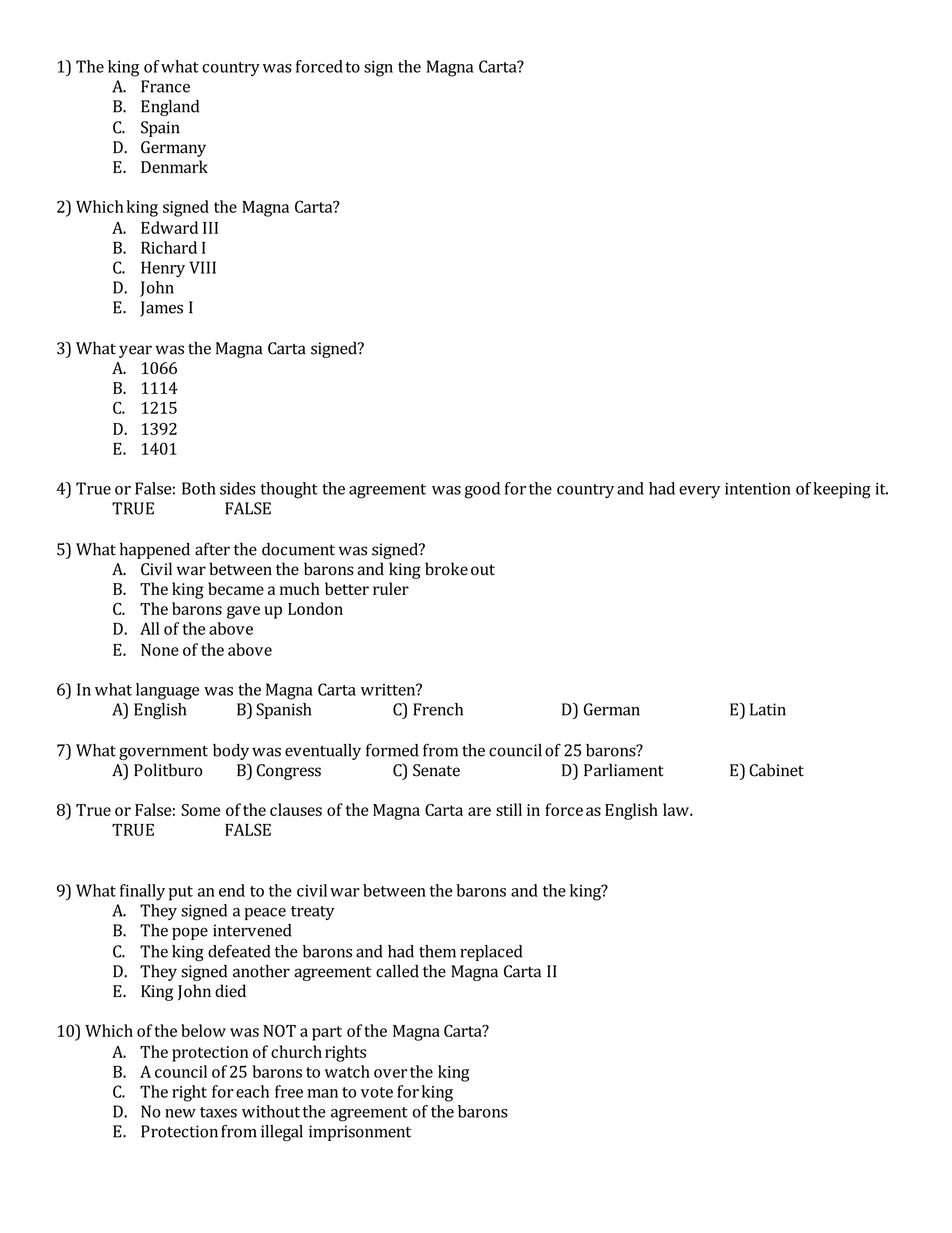 Magna carta ducksters | DOCX