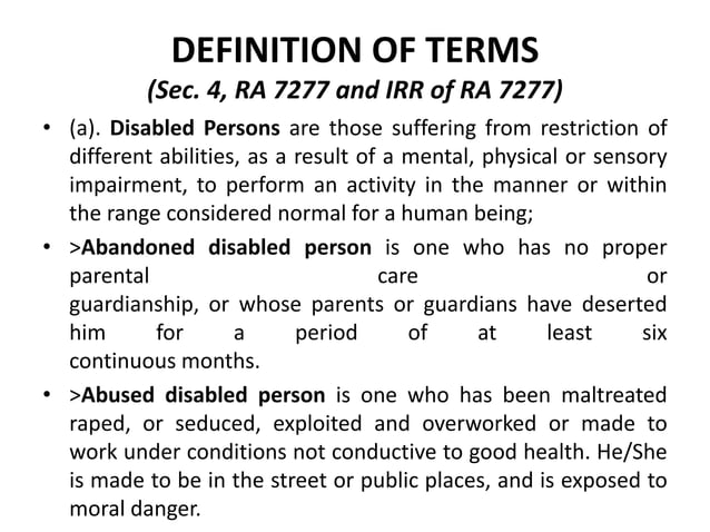 MAGNA CARTA FOR PERSONS WITH DISABILITY (PWD.pptx | Brain and Nervous ...