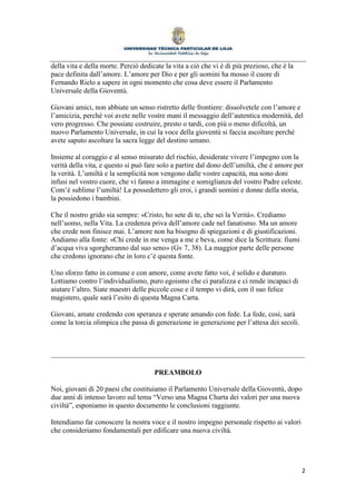 Magna charta dei valori per una nuova civiltà | PDF