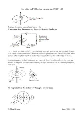 Magnetic Effects of Electric Current for Grade 10th Students | PDF