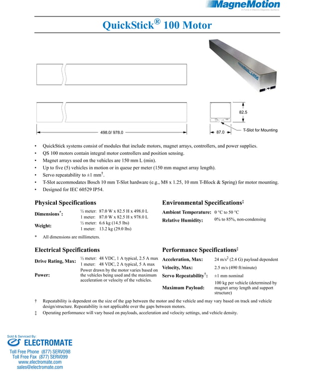Magne motion quickstick_100_specsheet | PDF