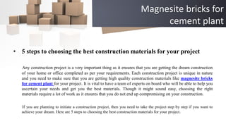 Magnesite bricks for cement plant | PDF