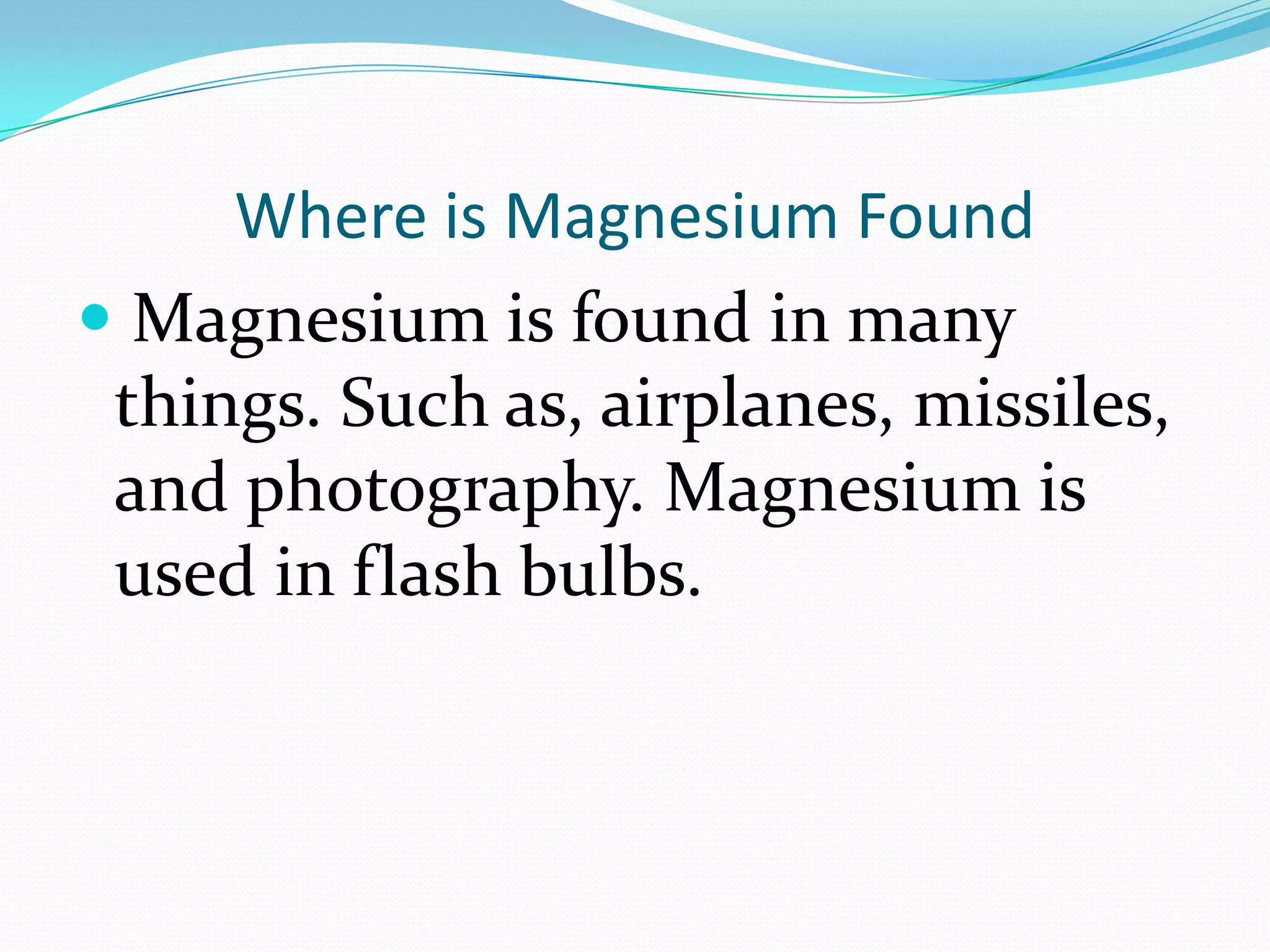 Magnesium | PPTX | Chemistry | Science