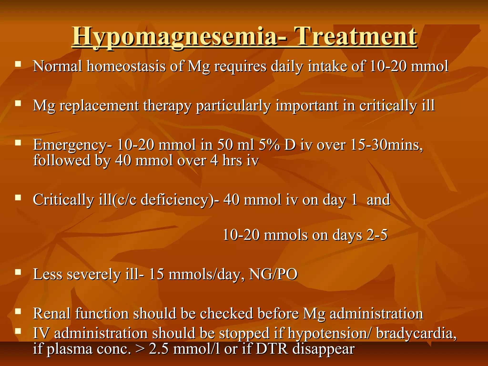 Magnesium and anaesthesia | PPT