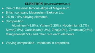 Magnesium and its alloys | PPTX