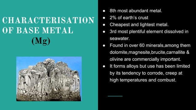Magnesium and its alloys | PPTX | Chemistry | Science