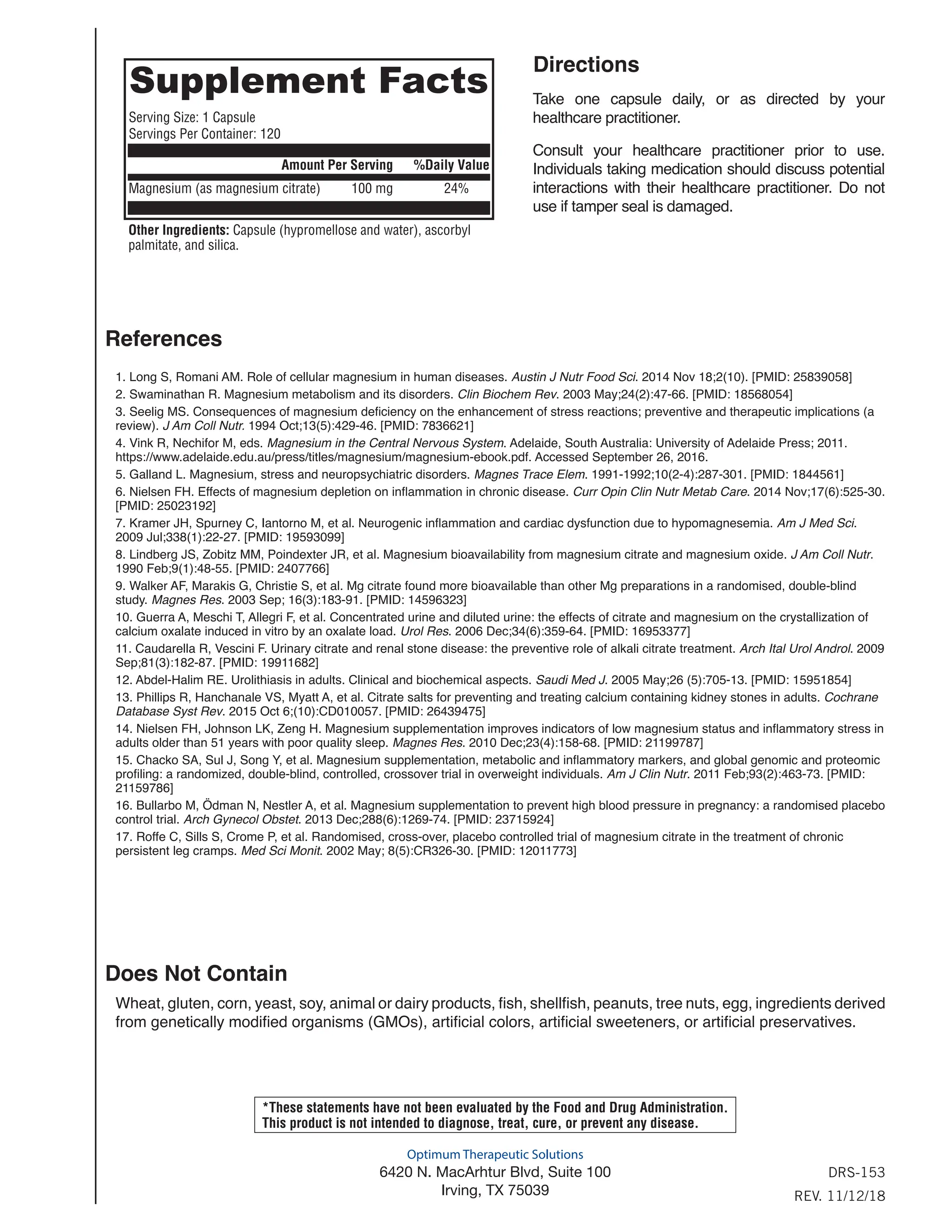 Magnesium Citrate: Comprehensive Wellness Support | PDF