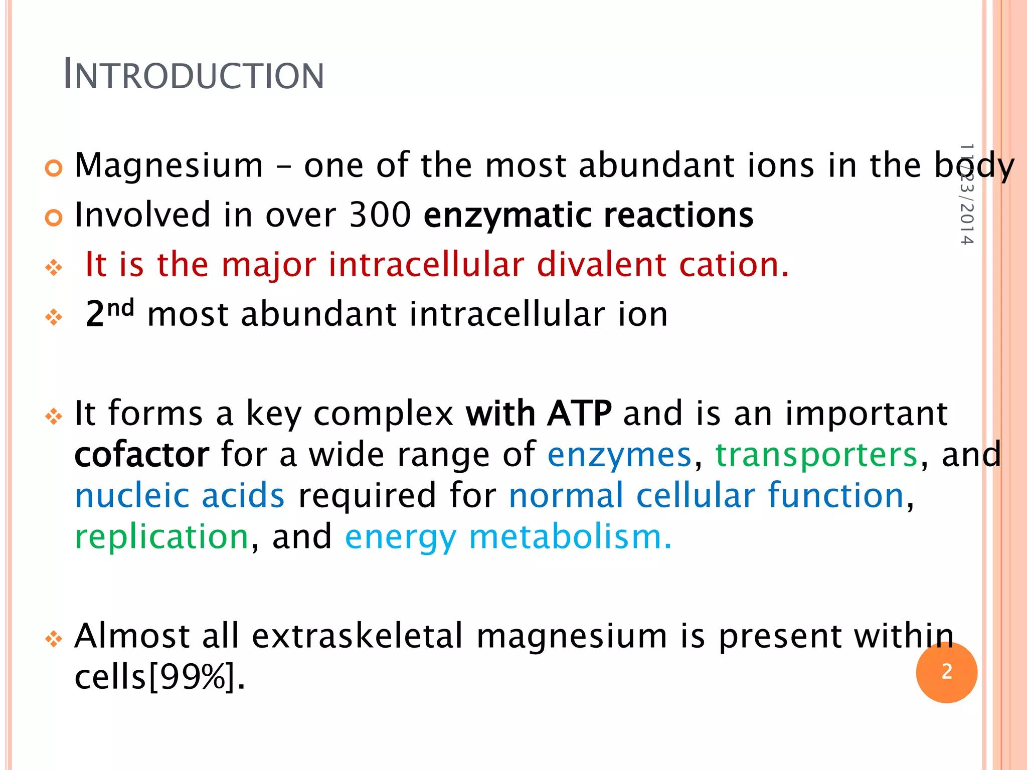Magnesium disorder in critically ill patients | PPTX