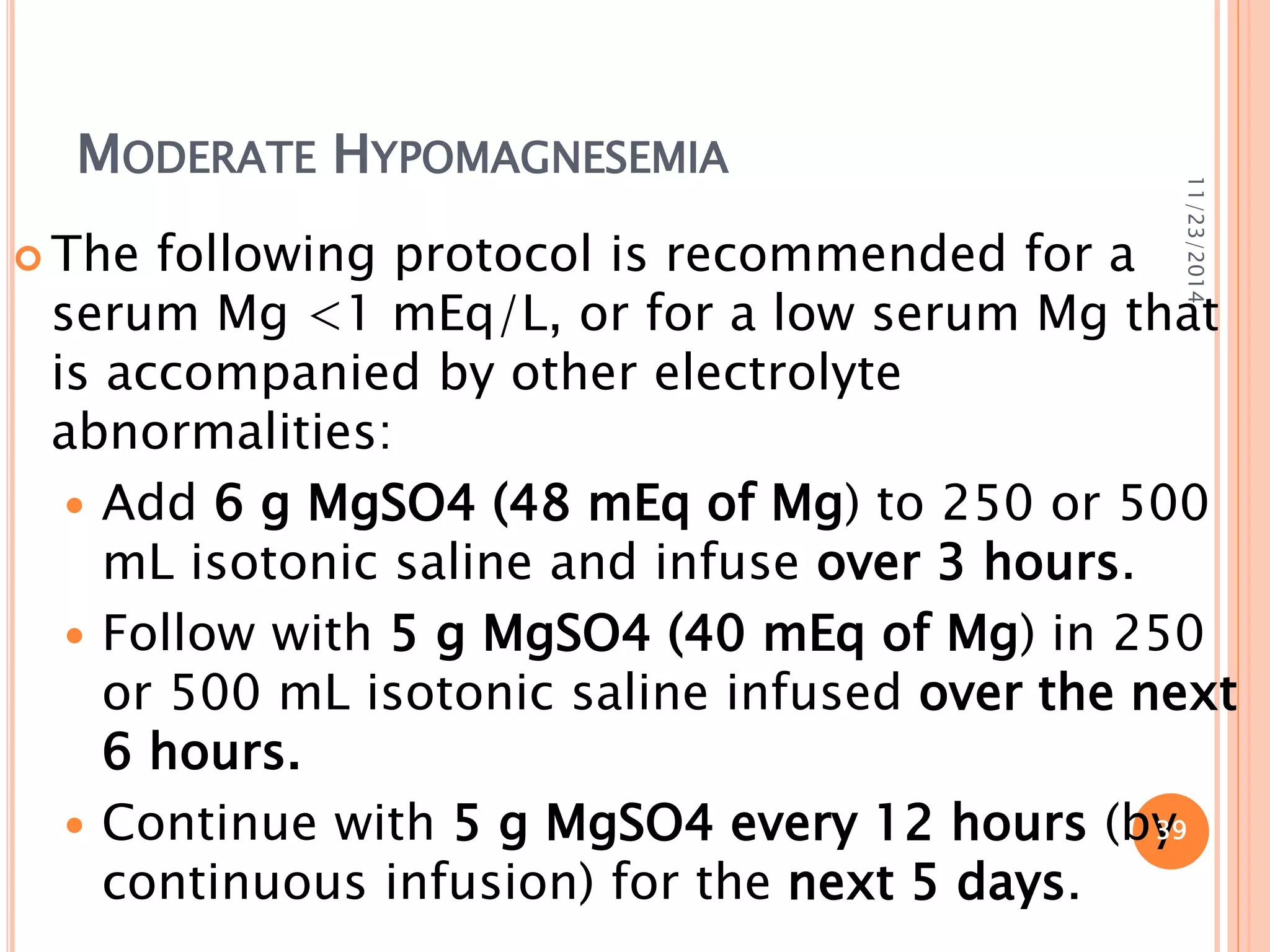 Magnesium disorder in critically ill patients | PPTX