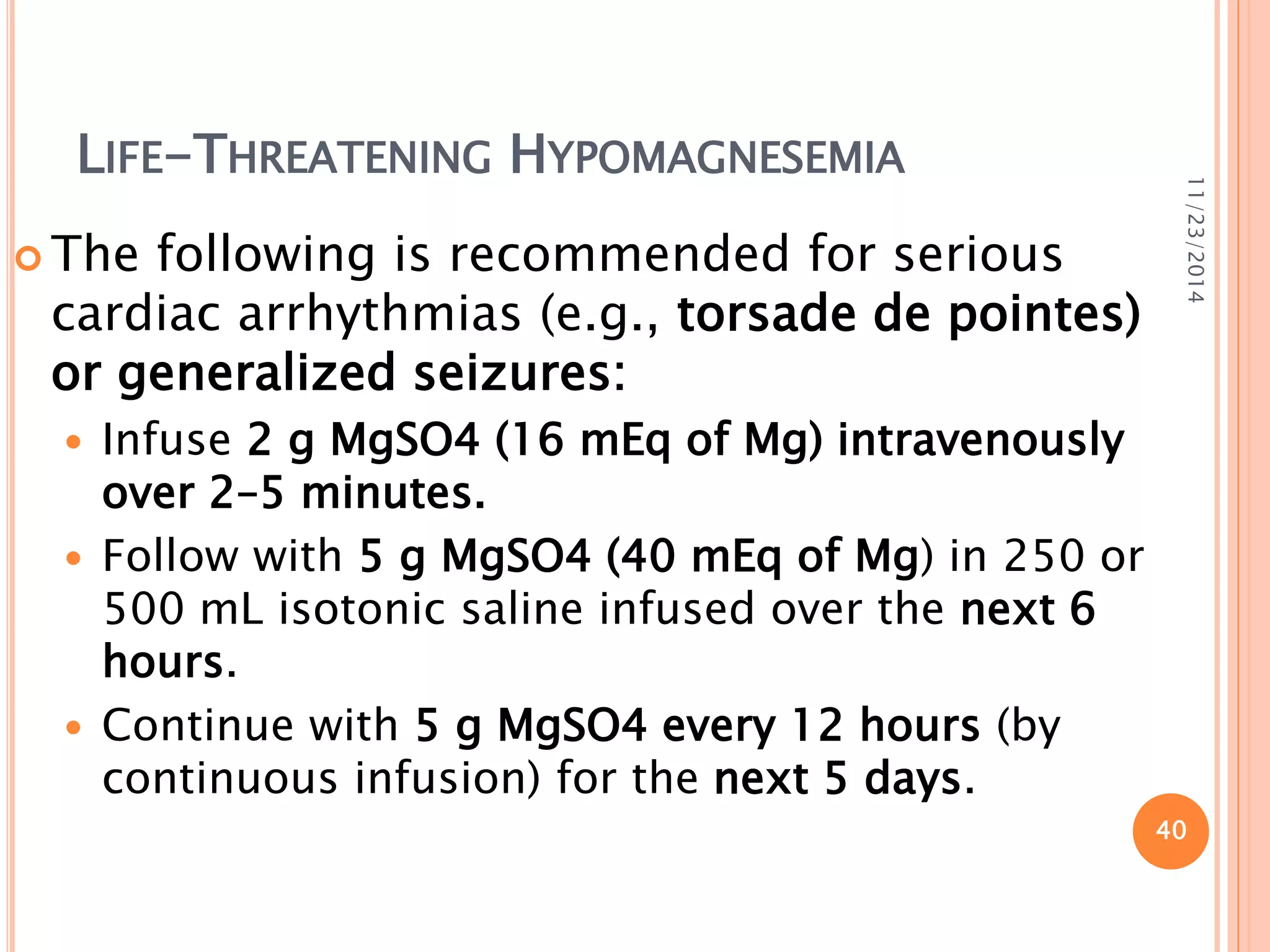 Magnesium disorder in critically ill patients | PPTX