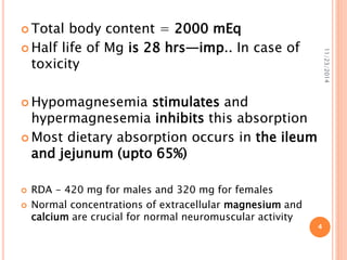 Magnesium disorder in critically ill patients | PPTX
