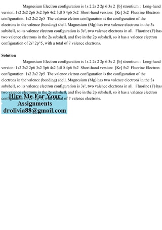 Electron Configuration Of Magnesium