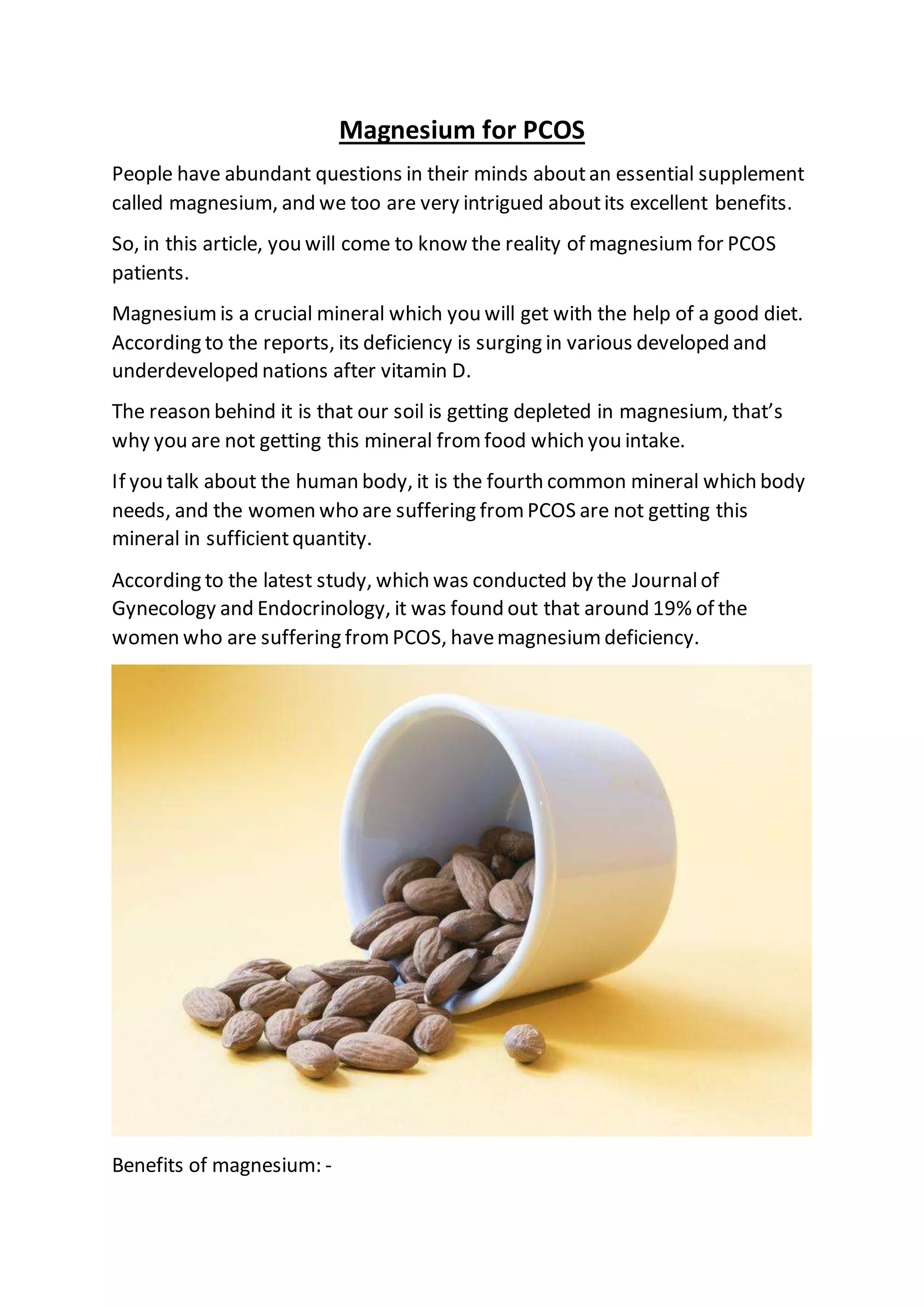 Magnesium for pcos | PDF