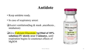 Magnesium sulfate during pregnancy | PPTX