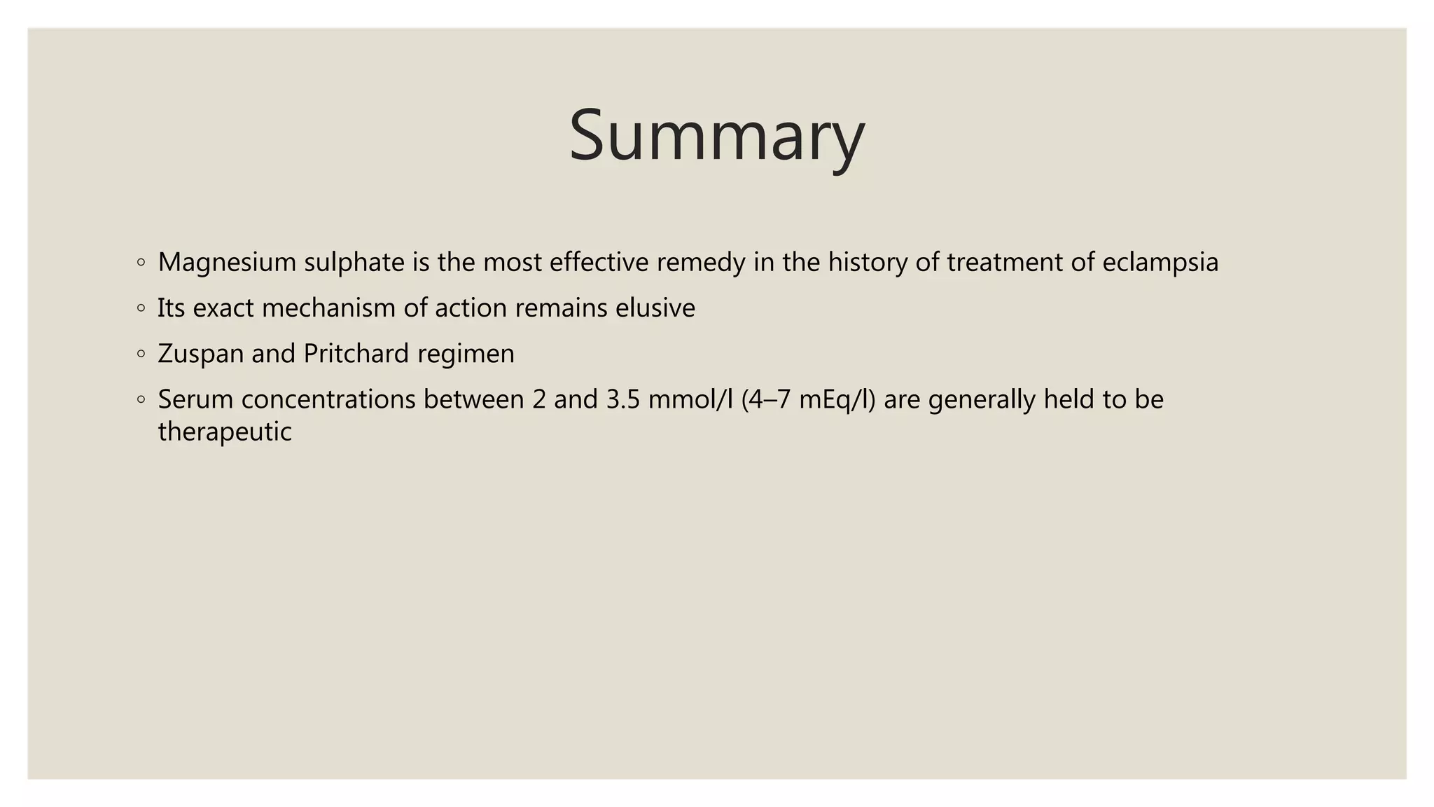 Magnesium Sulphate in Eclampsia | PPTX