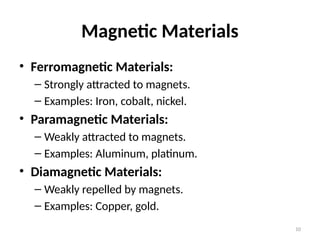 MAGNET, TYPE, PROPERTIES ,USE & MATERIAL | PPTX