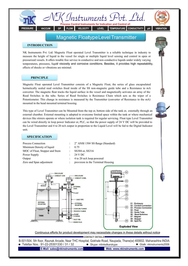 Magnetic Float Type Level Transmitter Pdf Free Download