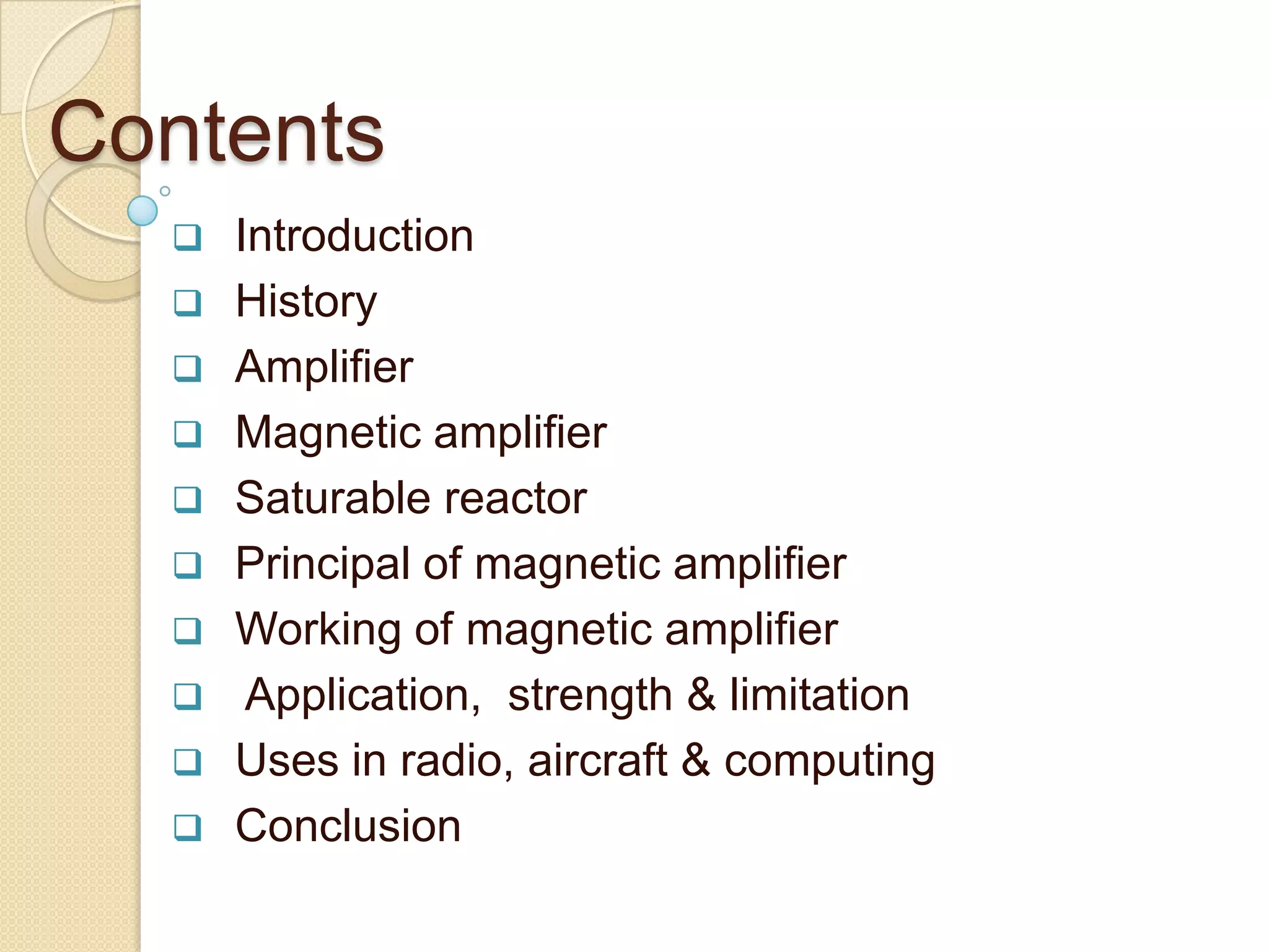 Magnetic amplifier final | PPTX