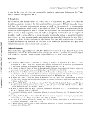 Magnetic and transport properties in thin film of fe2 cral | PDF