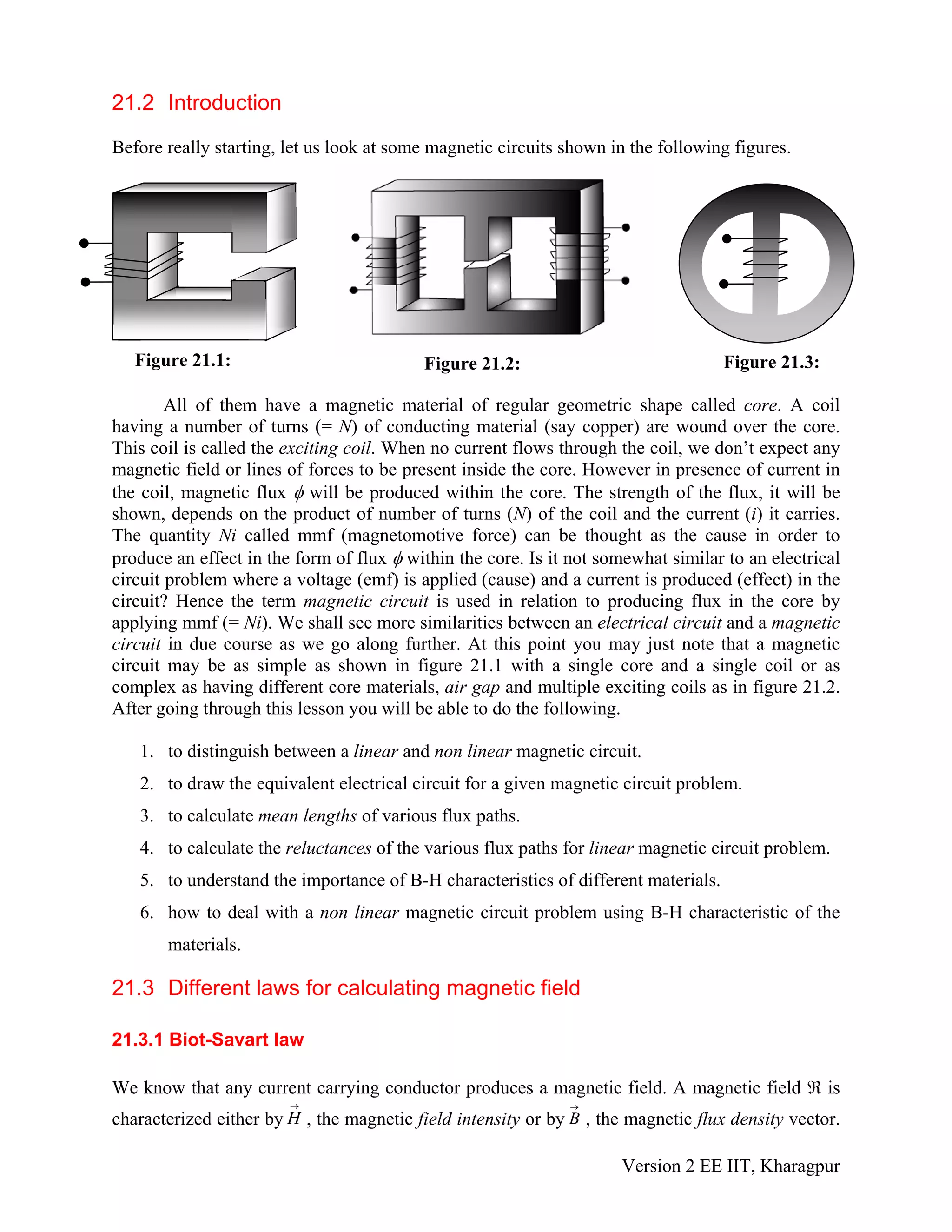 Magnetic circuits nptel good | PDF