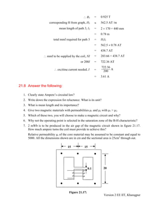 Magnetic circuits nptel good | PDF