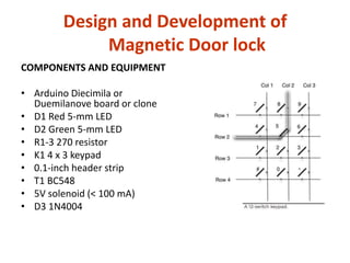 Magnetic door lock using arduino | PPT