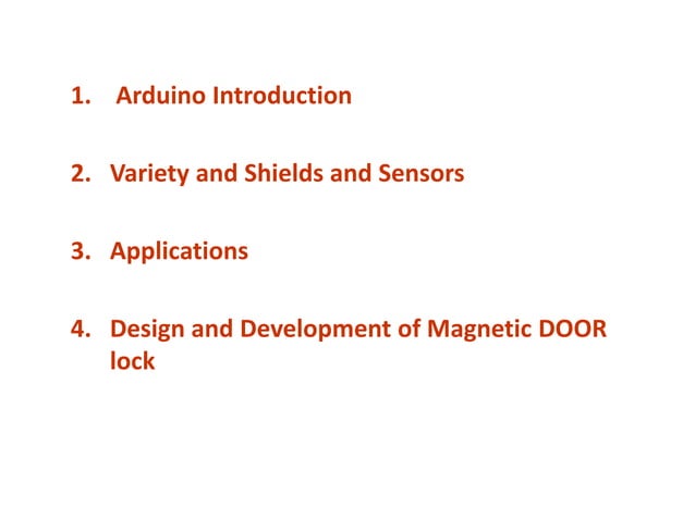 Magnetic door lock using arduino | PPT