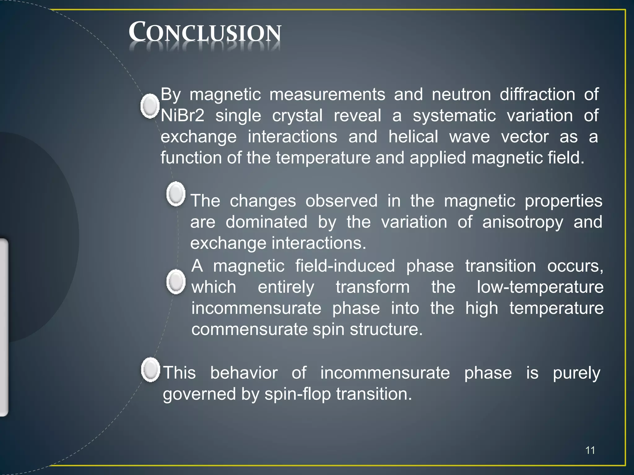 Magnetic Field Induced Incommensurate To Collinear Spin Order Pptx Chemistry Science