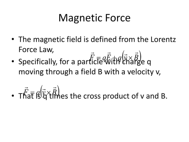 Magnetic force | PPT | Physics | Science