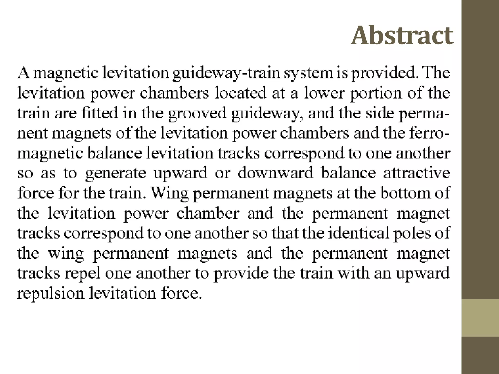 Magnetic levitation guideway train system | PPTX