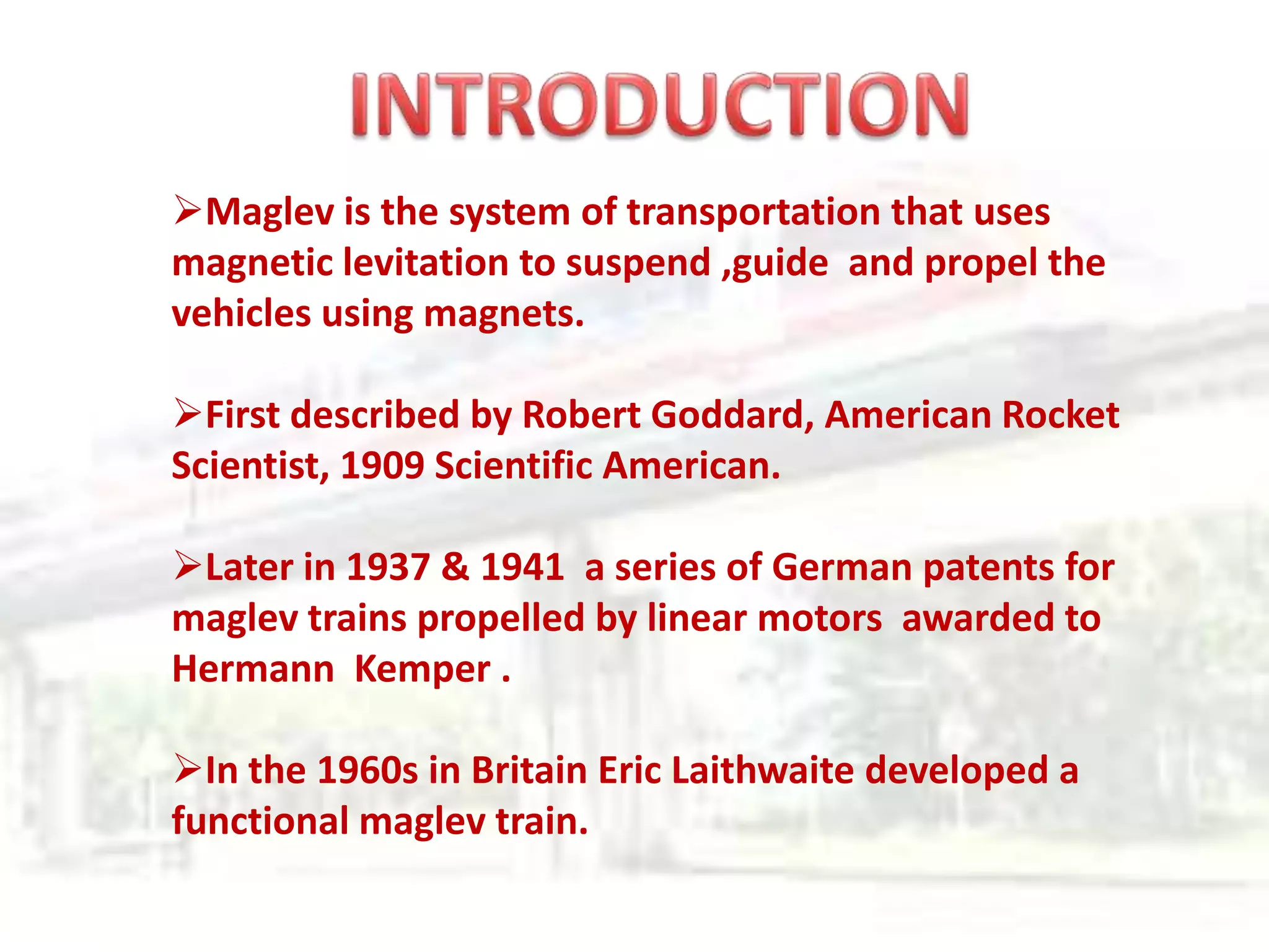 Magnetic levitation in trains | PPTX