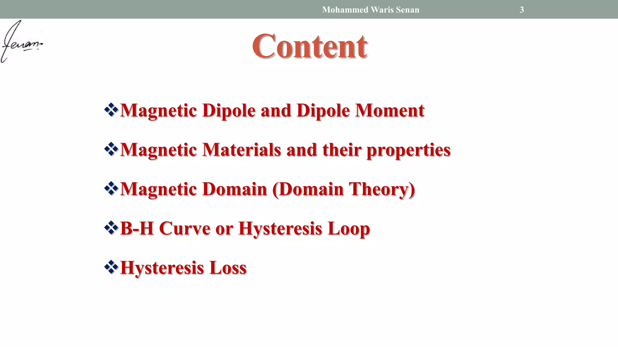 Magnetic materials & B-H Curve | PPTX