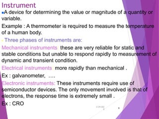Electrical Measurement, Instrumentation and Sensors | PPT