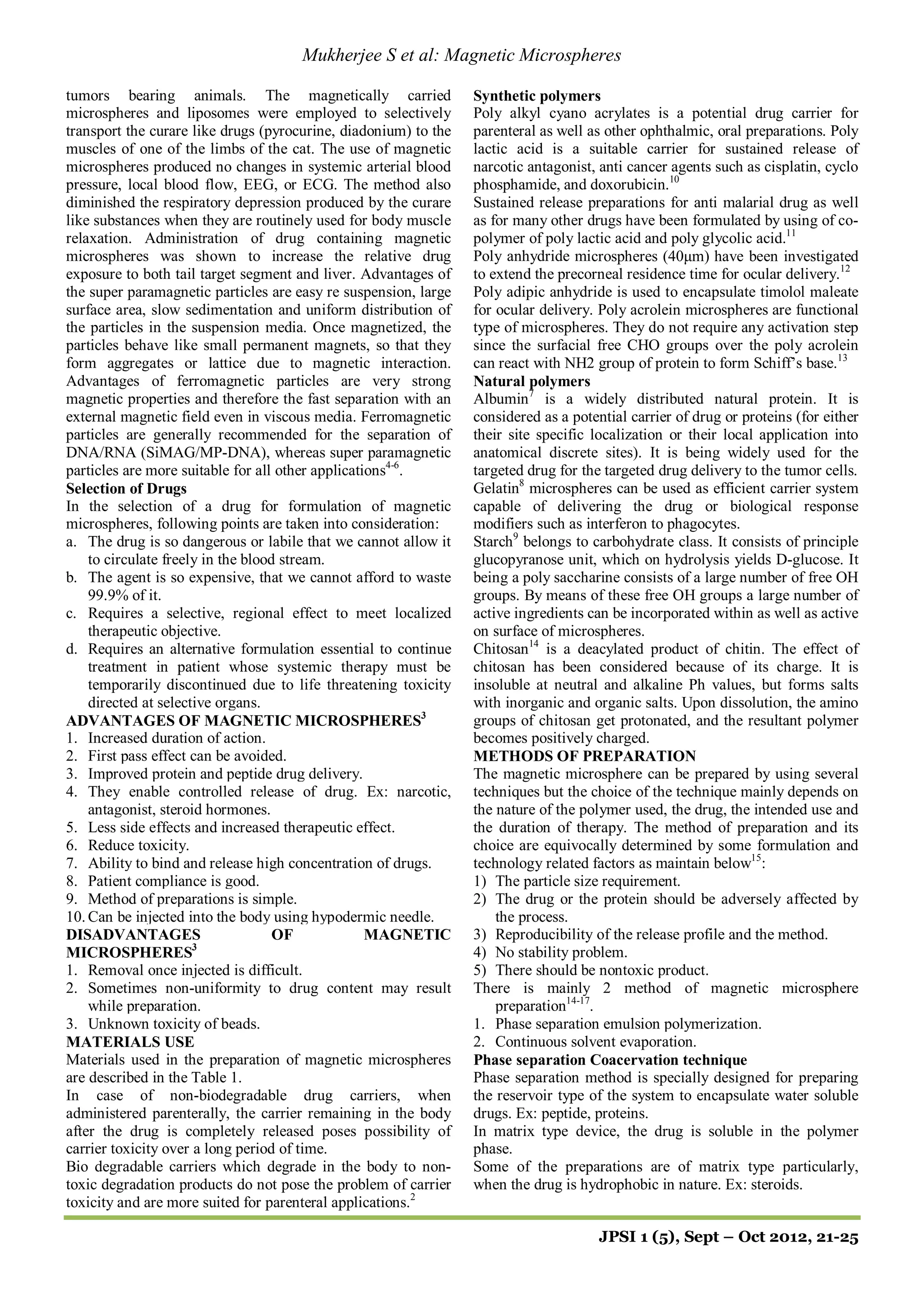 Magnetic microspheres | PDF