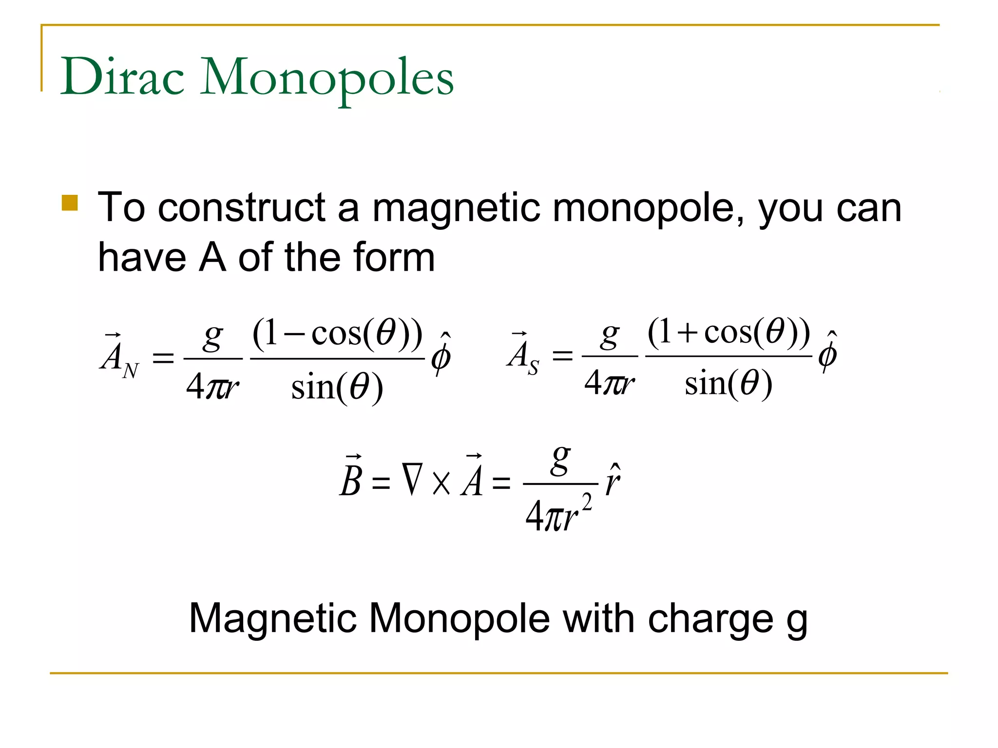 Magnetic monopoles and group theory. | PPT