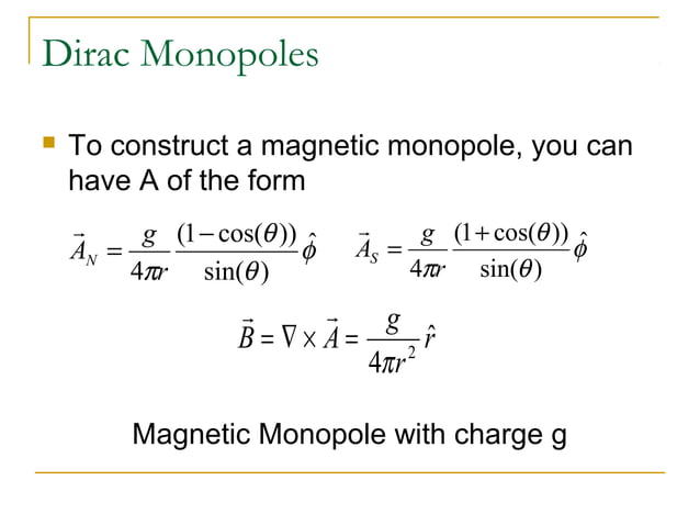 Magnetic monopoles and group theory. | PPT