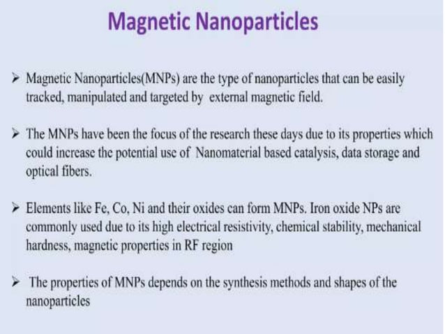 Magnetic Nanoparticle for pharmaceutical drugs | PPTX