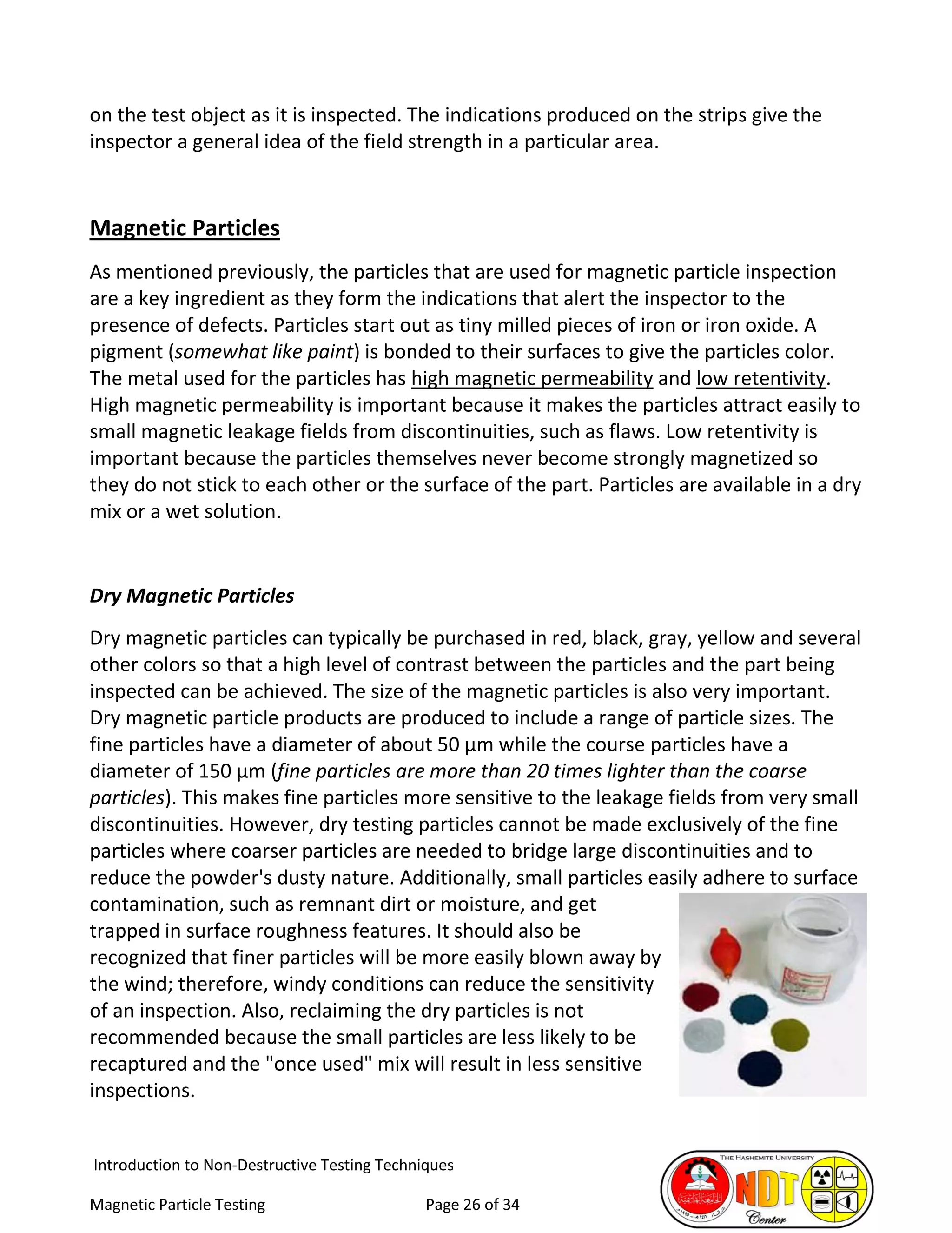 Magnetic particle testing | PDF