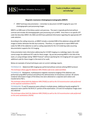 Magnetic resonance cholangiopancreatography | PDF
