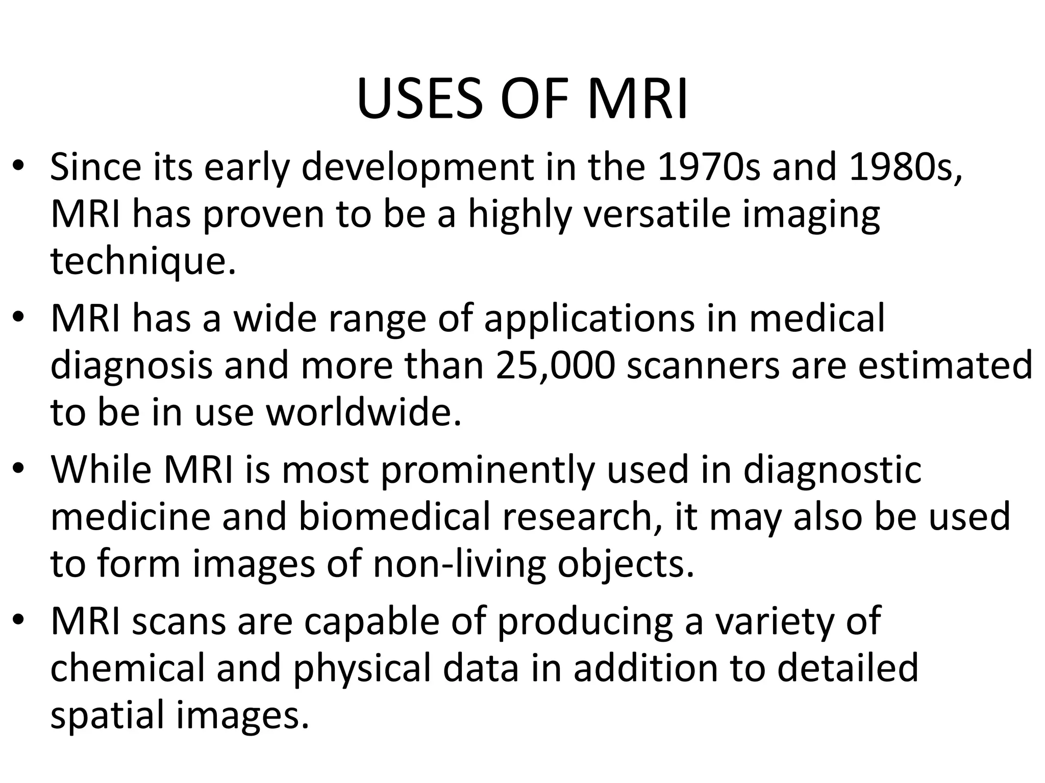Introduction to Magnetic resonance imaging (mri) | PPTX