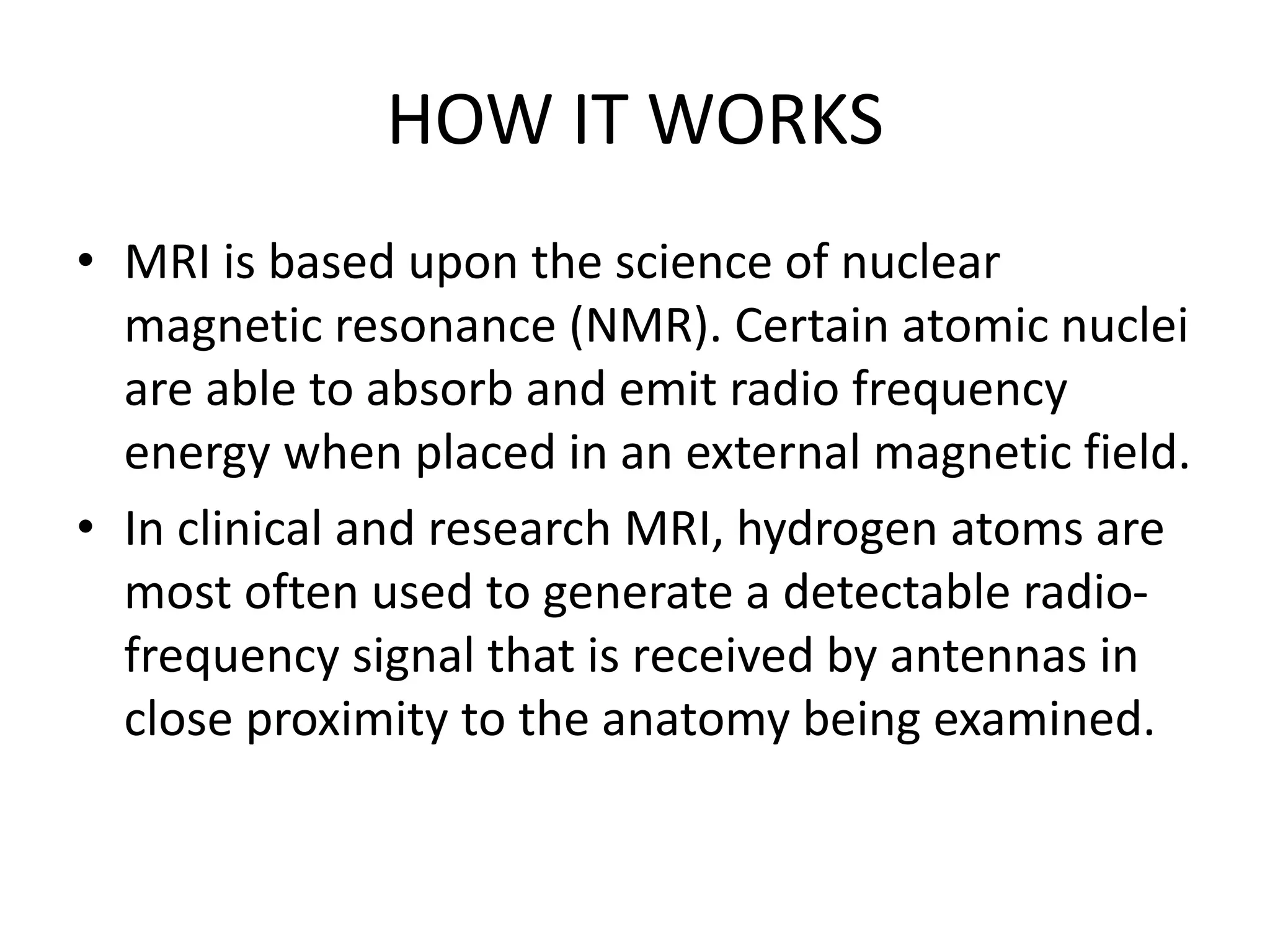 Introduction to Magnetic resonance imaging (mri) | PPTX
