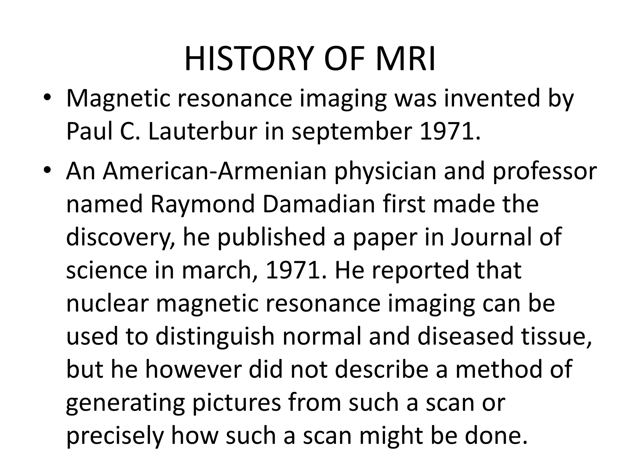 Introduction to Magnetic resonance imaging (mri) | PPTX