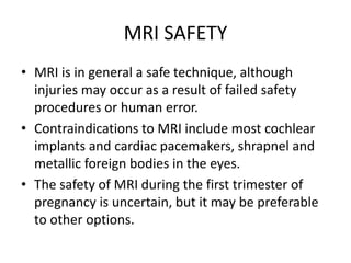 Introduction to Magnetic resonance imaging (mri) | PPTX