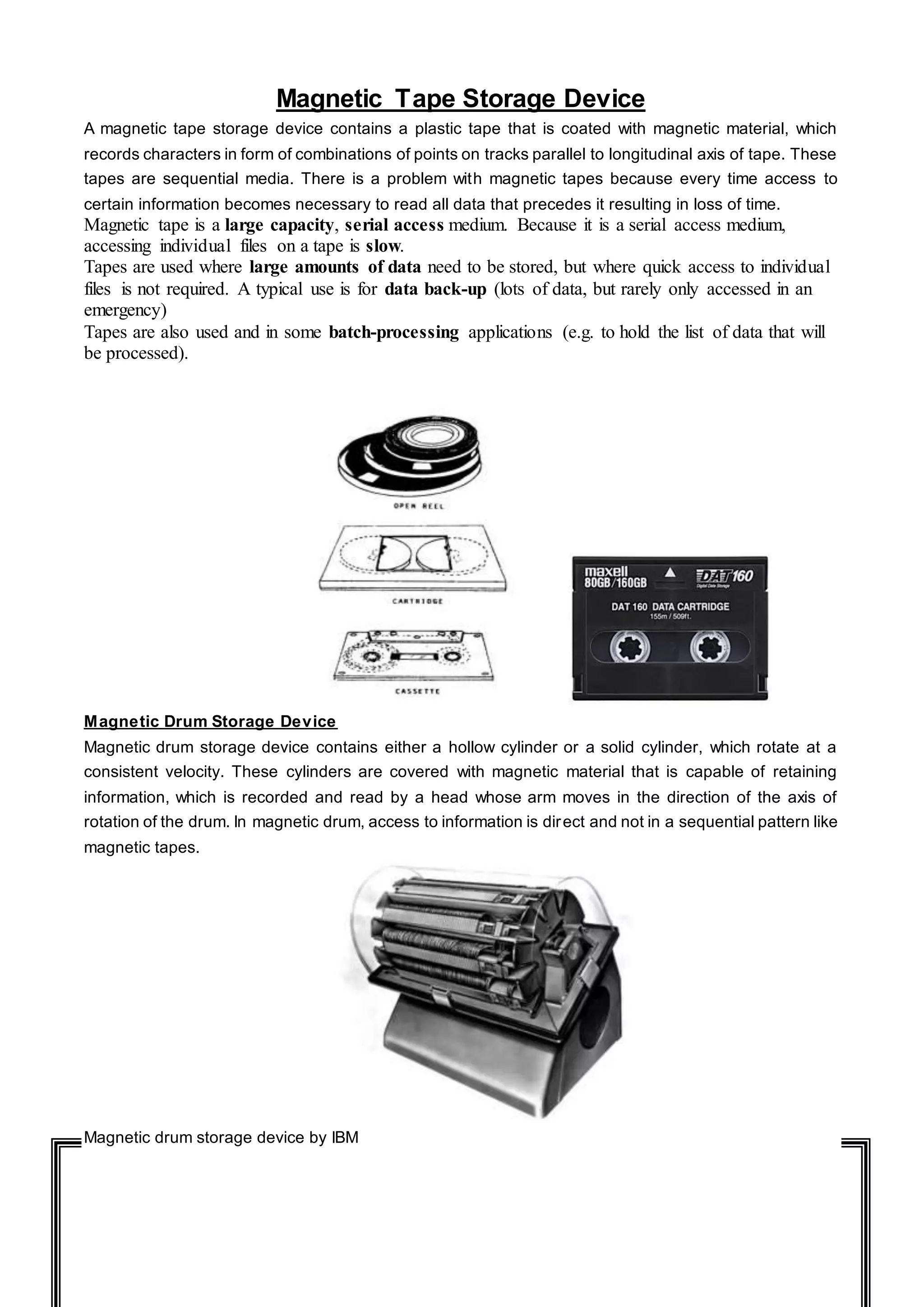 Magnetic storage devices | DOCX