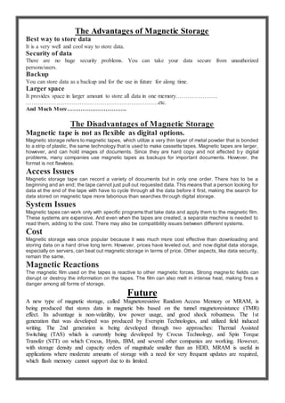 Magnetic storage devices | DOCX