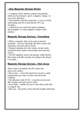 Magnetic storage devices | DOCX
