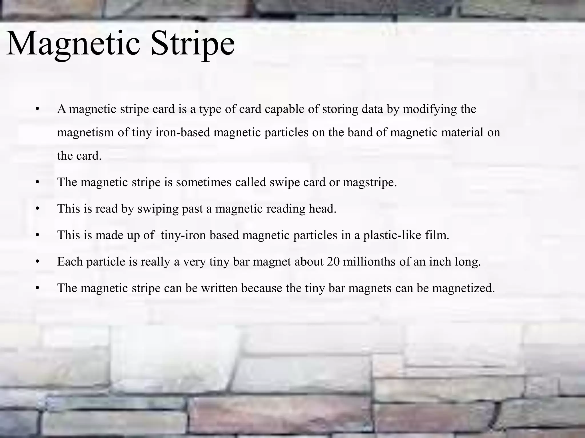 Magnetic stripe on the back of credit card | PPT