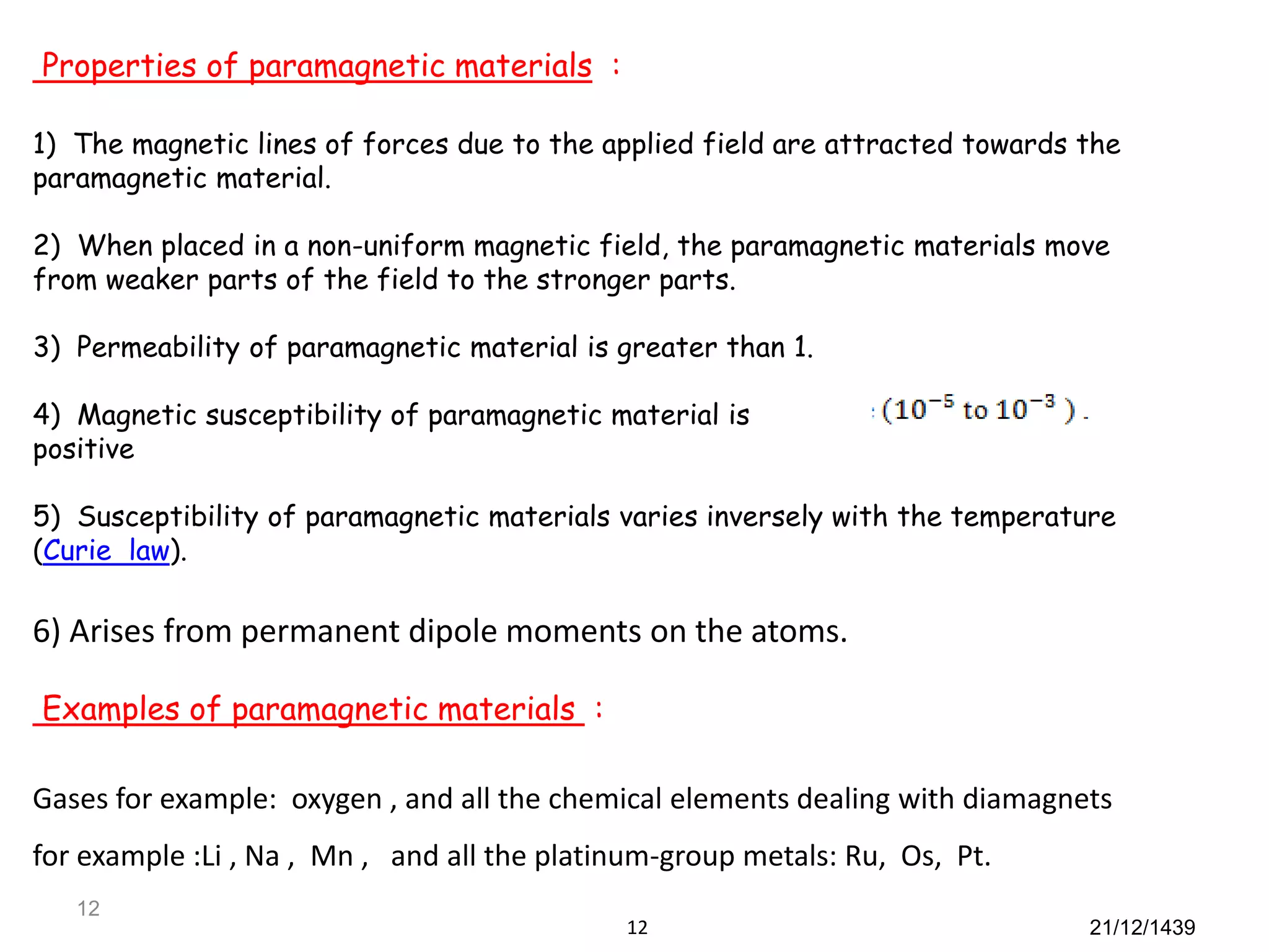 Magnetic susceptibility of magnetic materials | PPTX