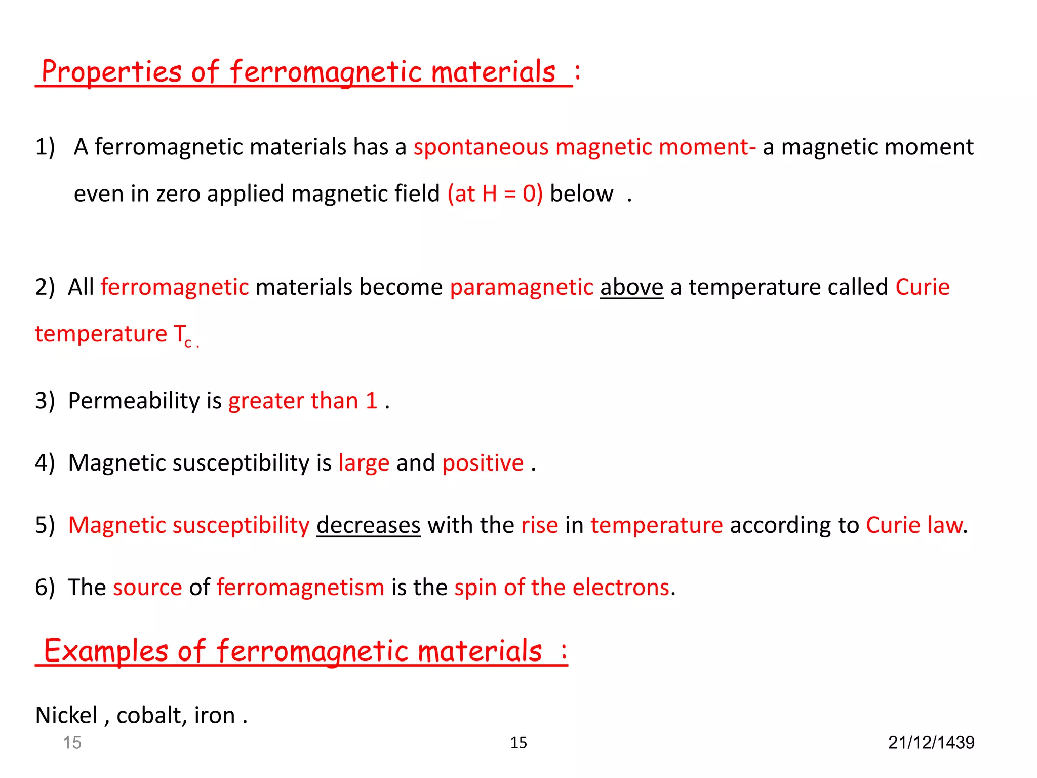 Magnetic susceptibility of magnetic materials | PPTX